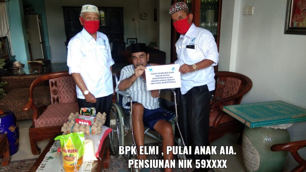 PC Bukittinggi Salurkan donasi paket Sembako Rp 300.000 Kepada 20 PMP – P2Tel