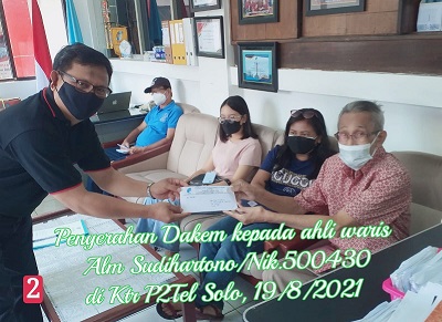 Tiga Orang Ahli Waris P2Tel Solo Terima Santunan Dana Kematian – P2Tel