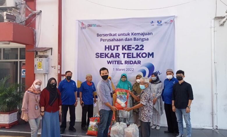Sumbangan Sembako Kpd PMP Ridar Dalam Rangka HUT Sekar Telkom Ke-22 – P2Tel